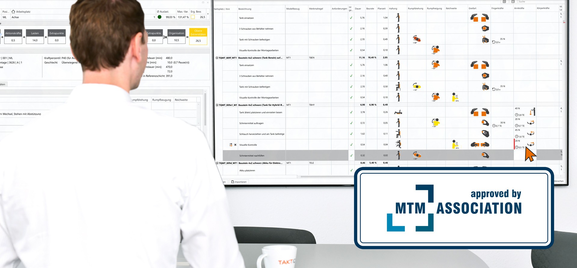 Austaktung und Ergonomiebewertung in einer Software - MTM ASSOCIATION e. V.